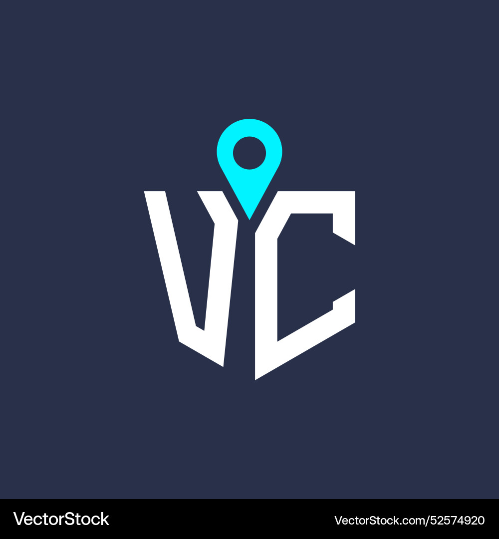 Vc location logo design for recruitment Royalty Free Vector