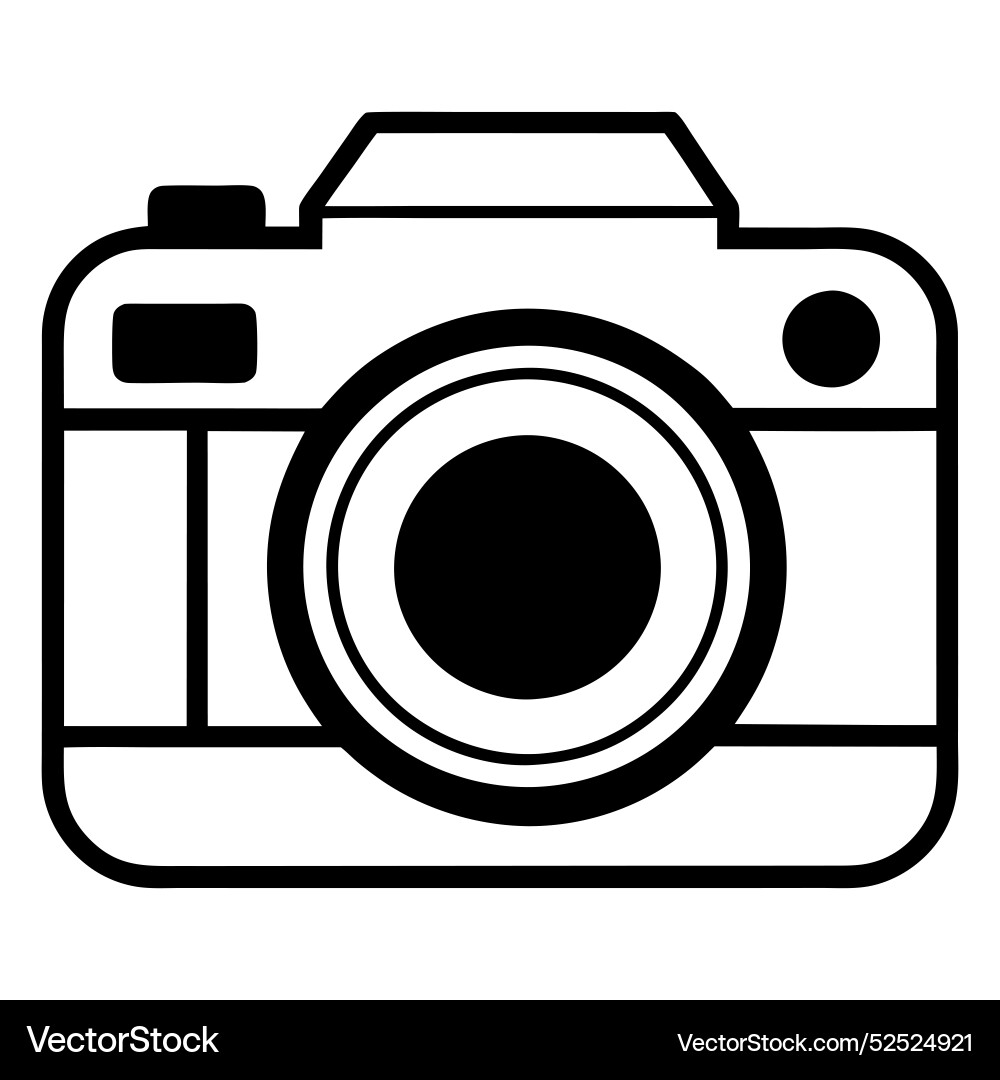 Camera silhouette icon simple free Royalty Free Vector Image