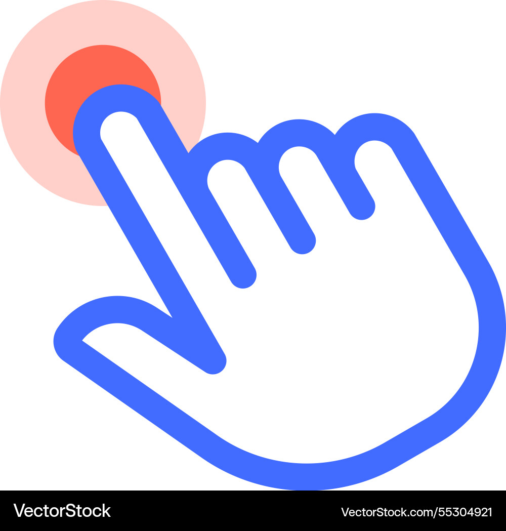Cartoon hand with index finger extended touching Vector Image