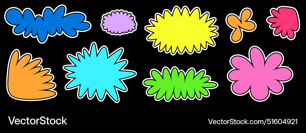 Colorful abstract floral elements on a dark Vector Image