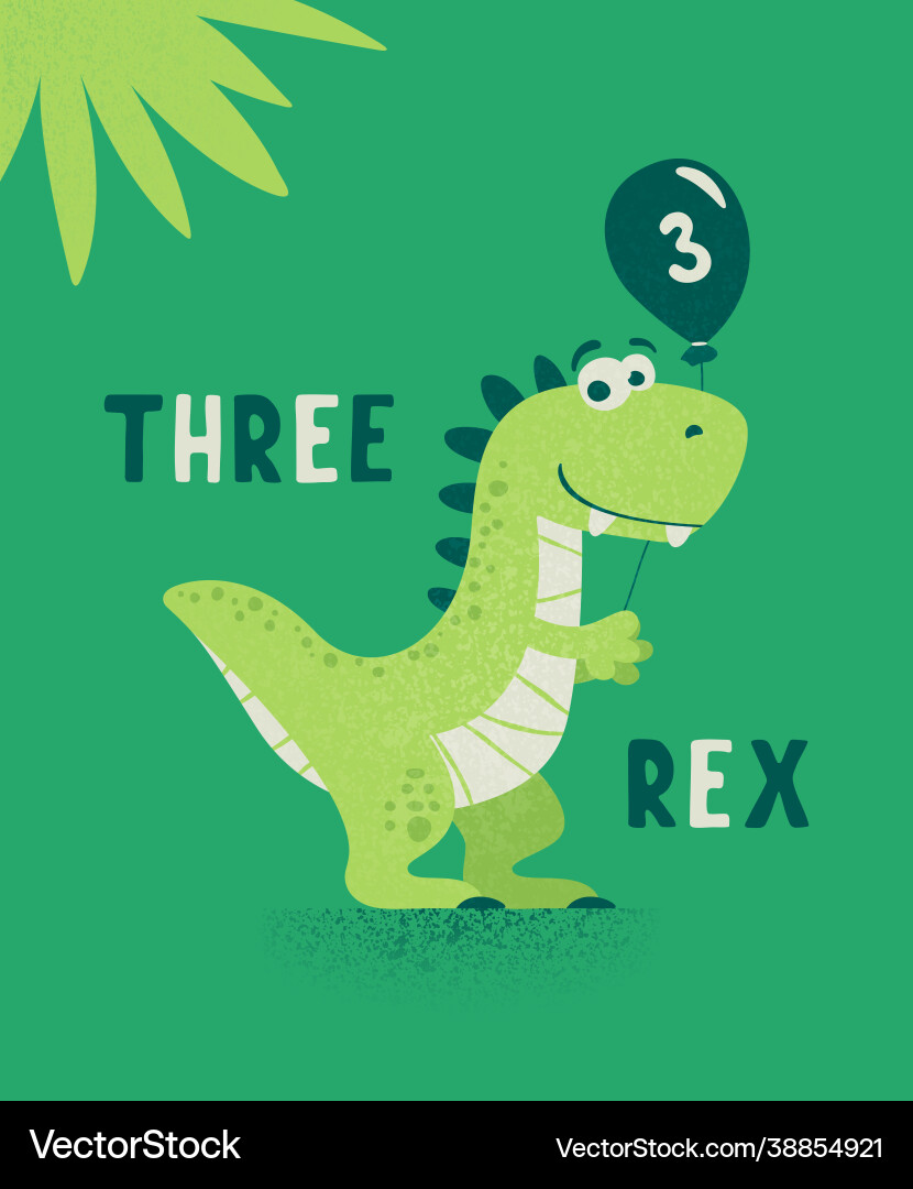 Dinosaur tirannosaur three rex cartoon tirex Vector Image