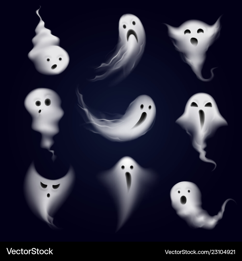 Ghost realistic set Royalty Free Vector Image - VectorStock
