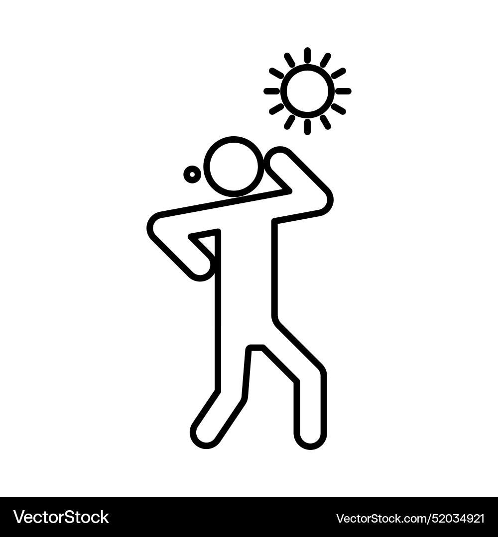 Hot human linear logo mark in black and white Vector Image