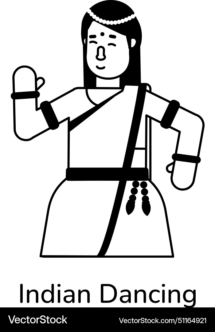 Indian dancing Royalty Free Vector Image - VectorStock