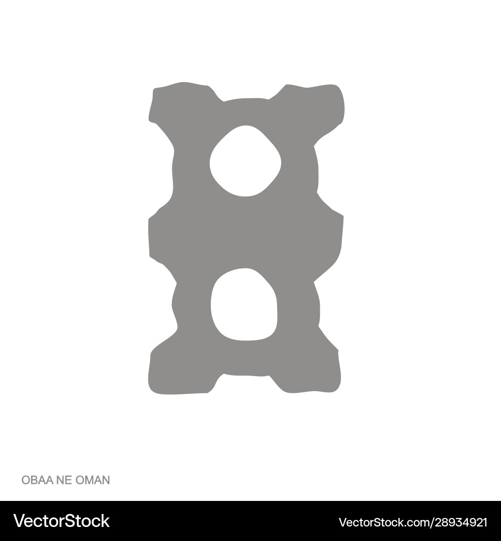Monochrome icon with adinkra symbol obaa ne oman Vector Image