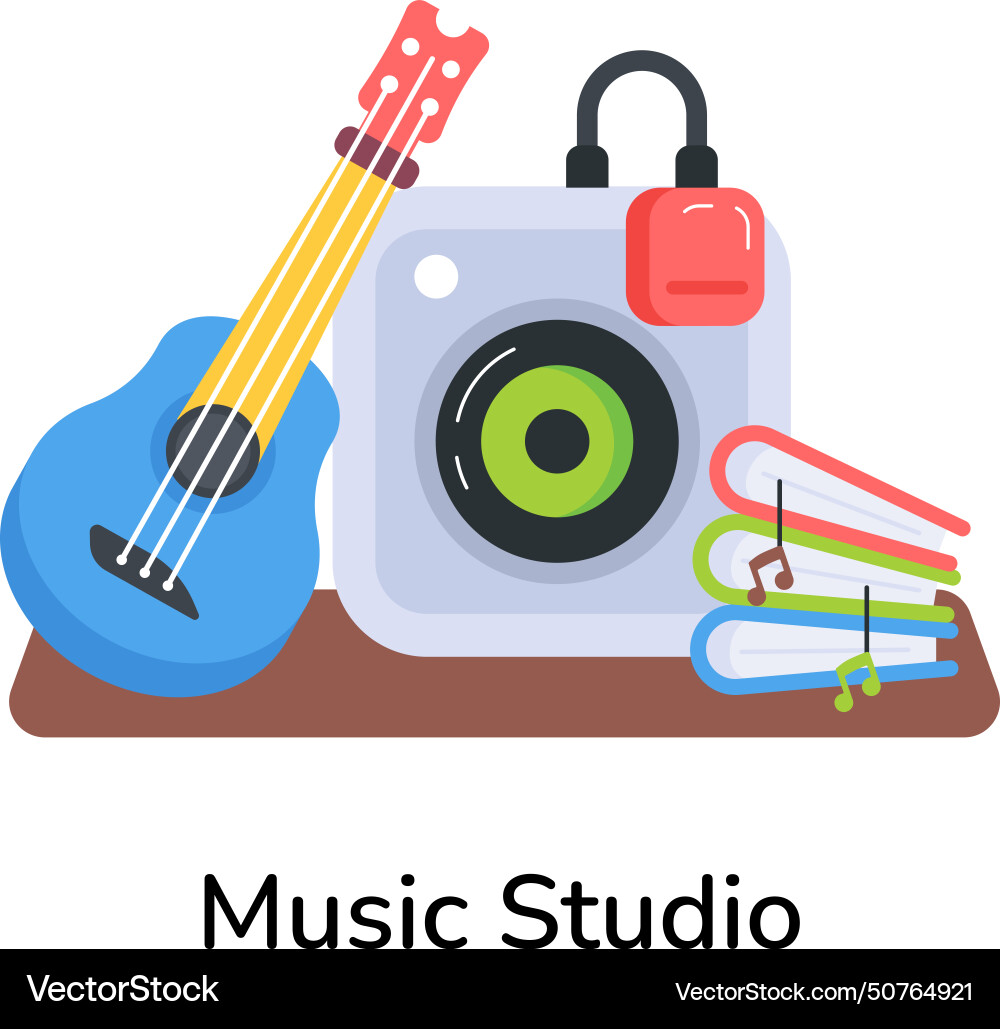 Music studio Royalty Free Vector Image - VectorStock