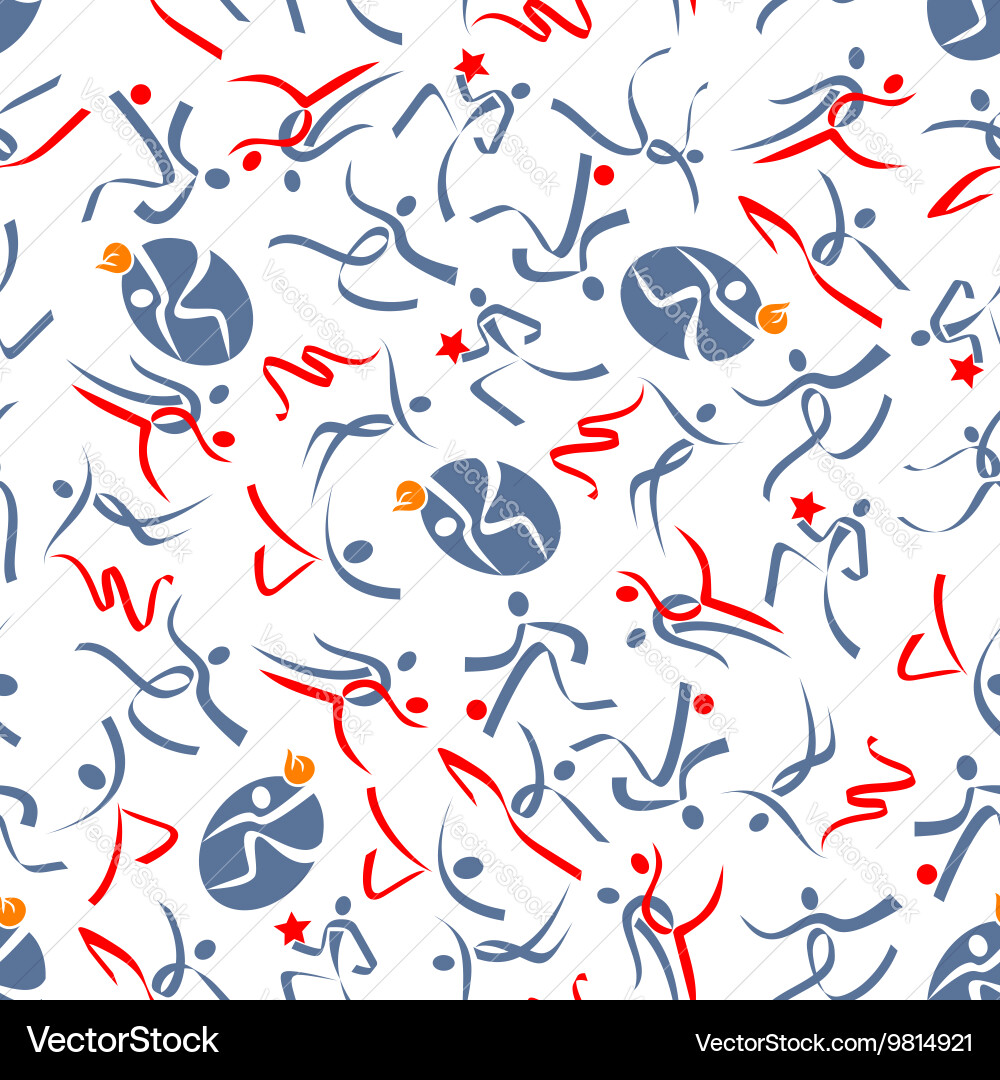 People dance in rhythmic gymnastics pattern Vector Image