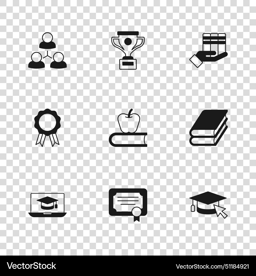Set certificate template book graduation cap Vector Image