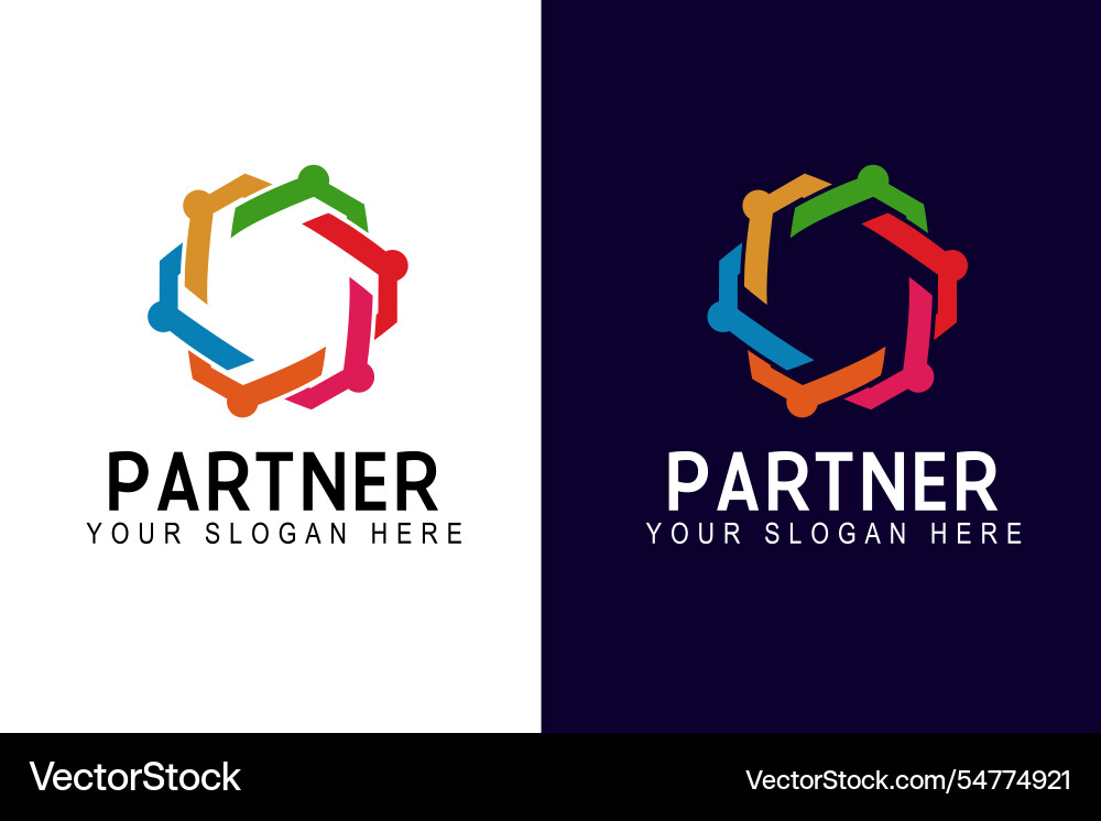 Unity logo collaborative teamwork together Vector Image