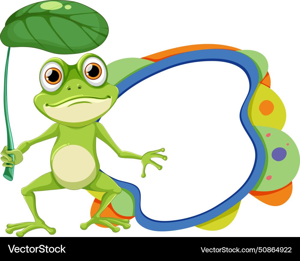 A frog holding blank sign Royalty Free Vector Image