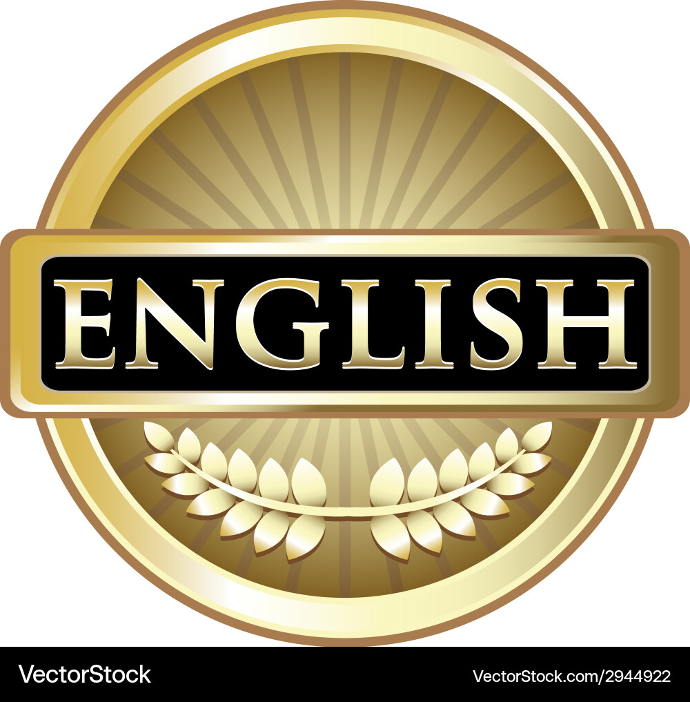 English gold label Royalty Free Vector Image - VectorStock