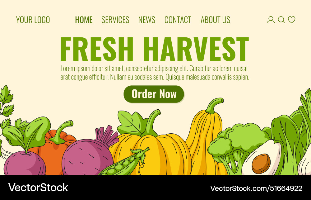 Farm harvest organic vegetables order natural Vector Image