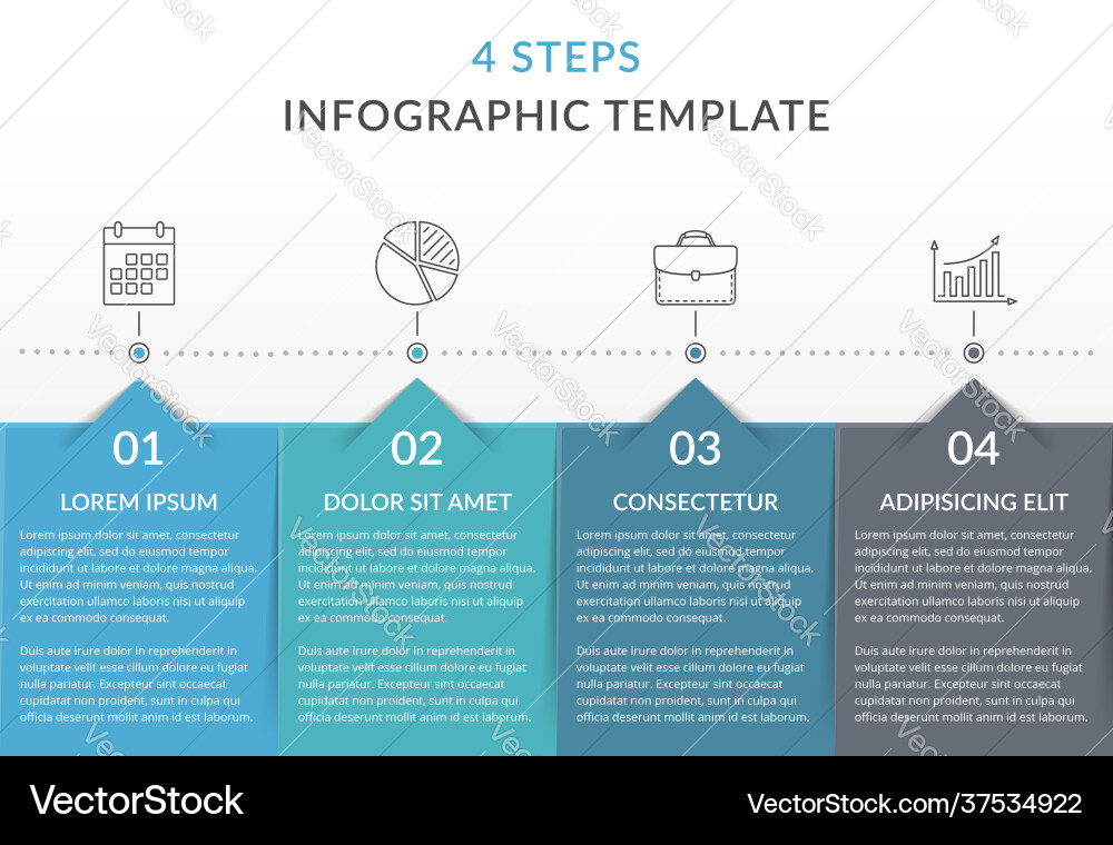 Infographic template with 4 steps Royalty Free Vector Image