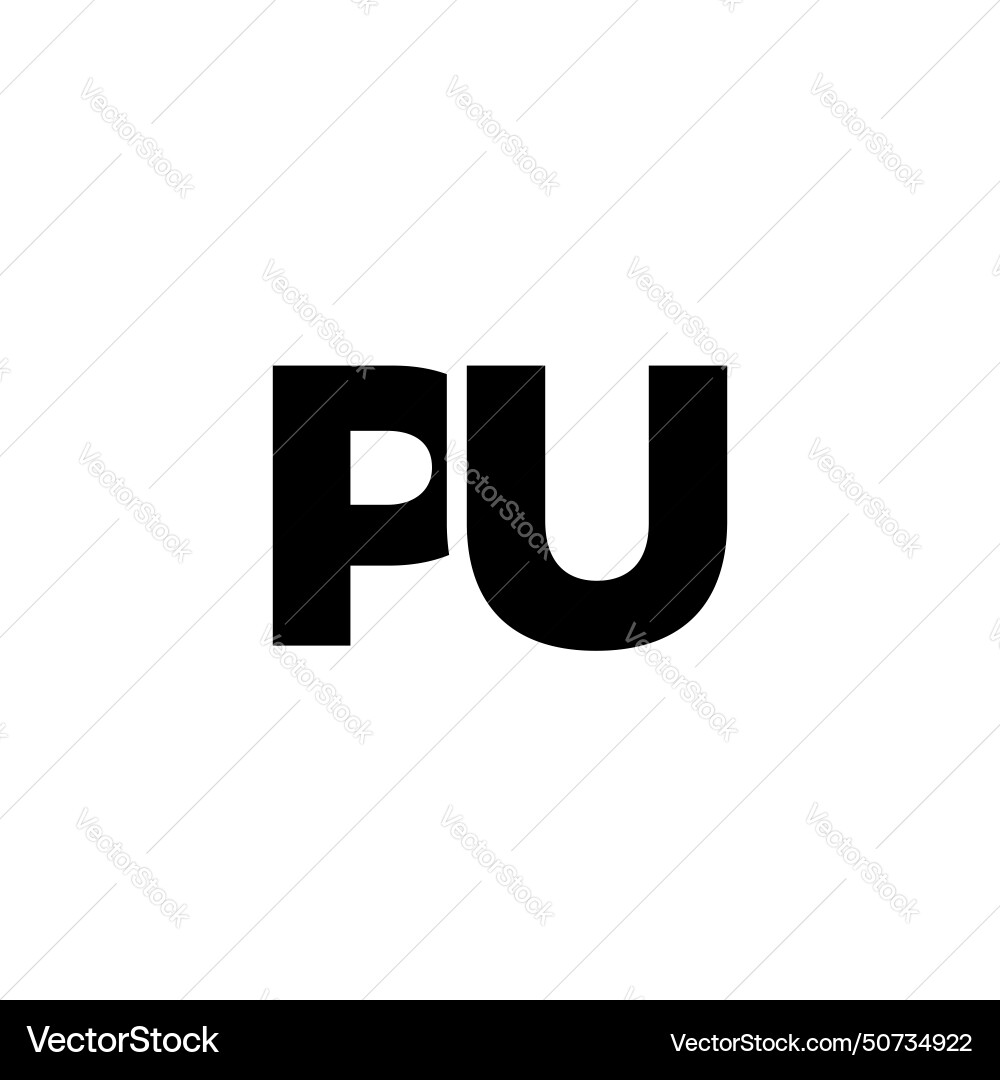 Letter p and u pu logo design template minimal Vector Image