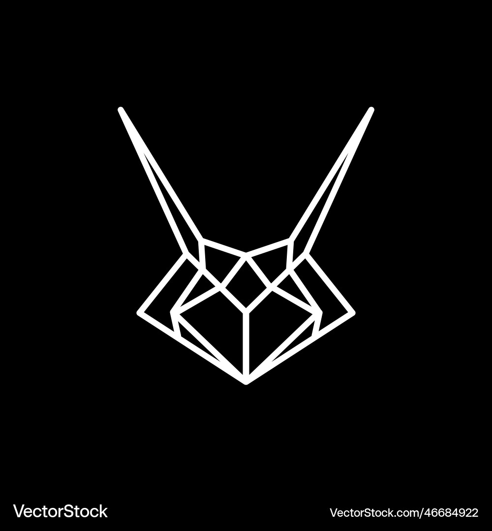 Line 3d mantis head logo Royalty Free Vector Image