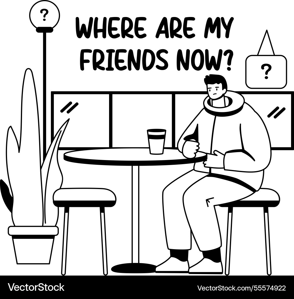 Missing friends Royalty Free Vector Image - VectorStock