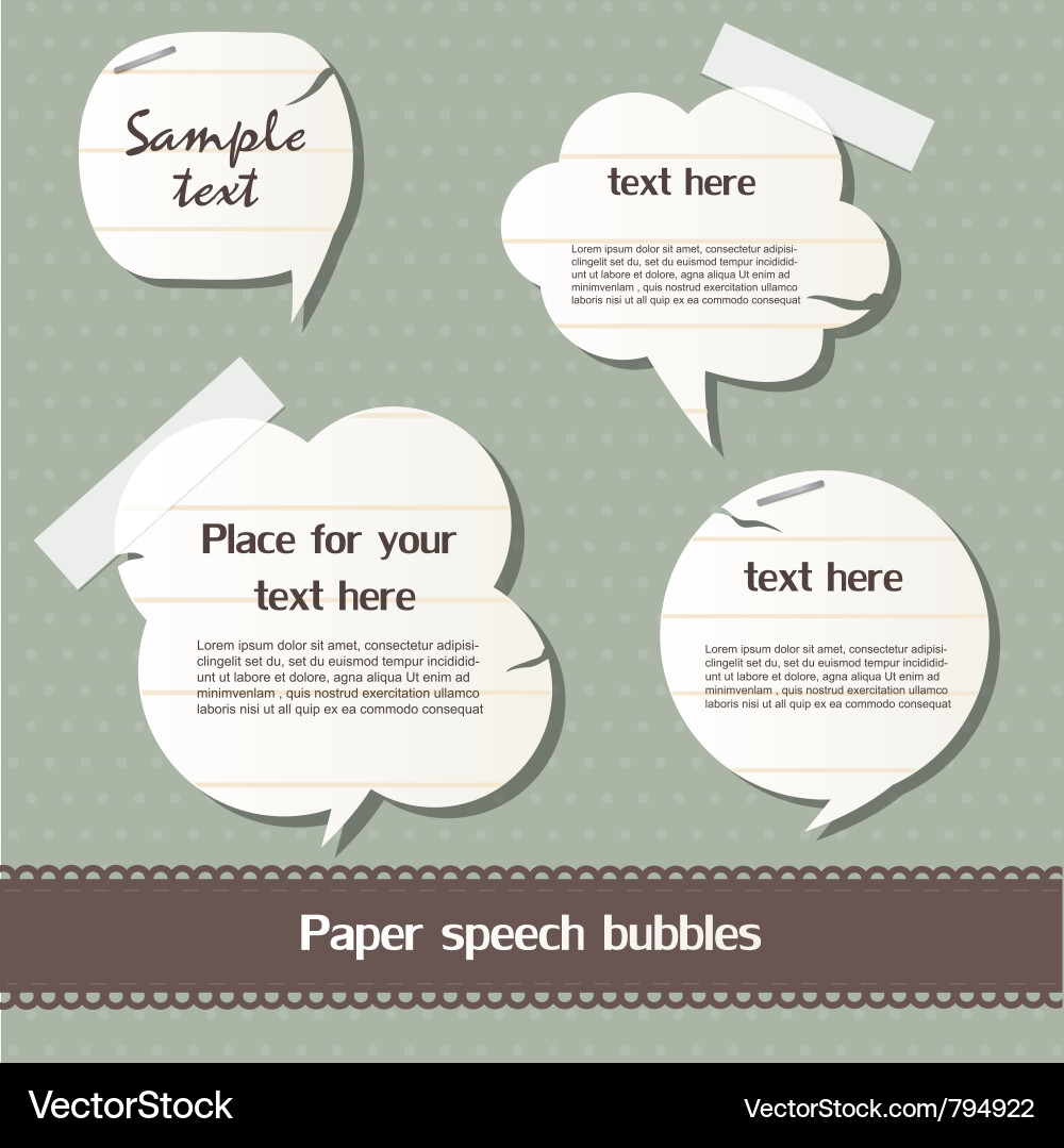 Paper speech bubbles Royalty Free Vector Image