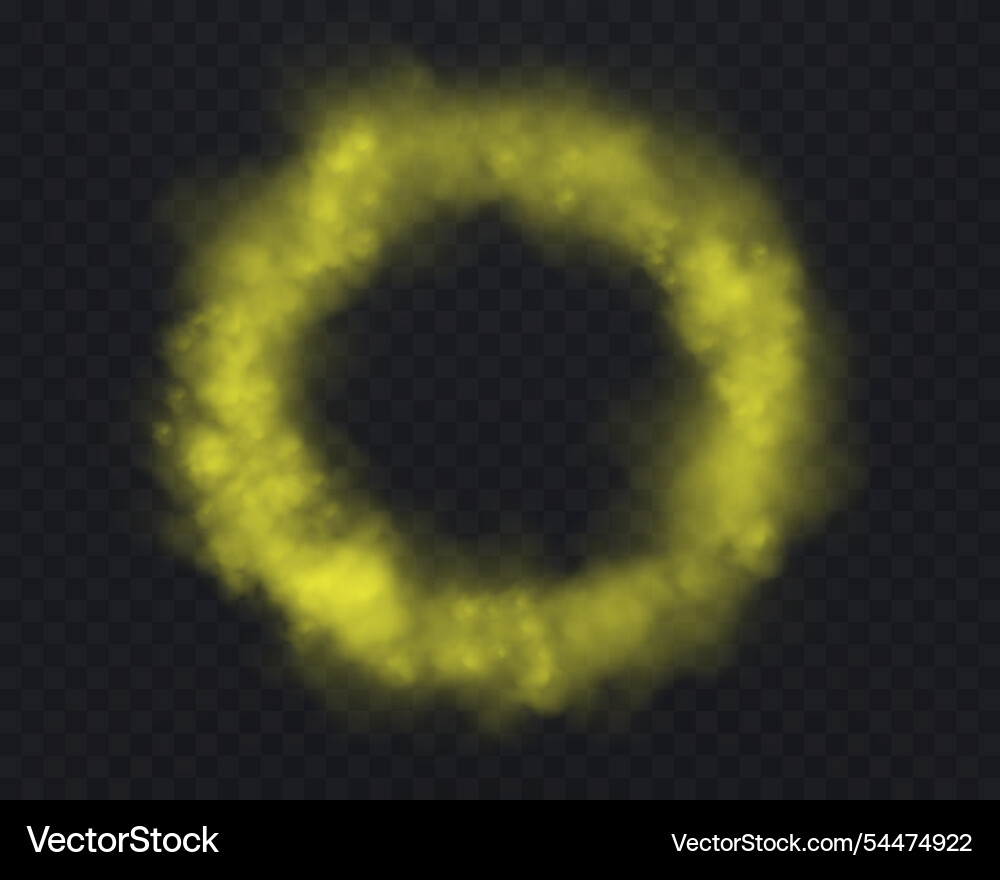 Realistic orange smoke circle or haze Royalty Free Vector