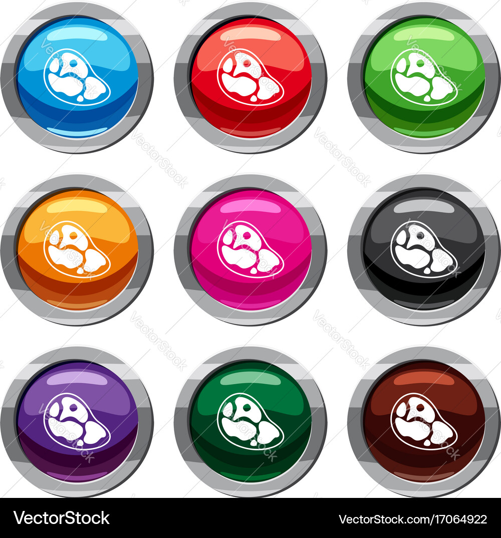 Steak set 9 collection Royalty Free Vector Image