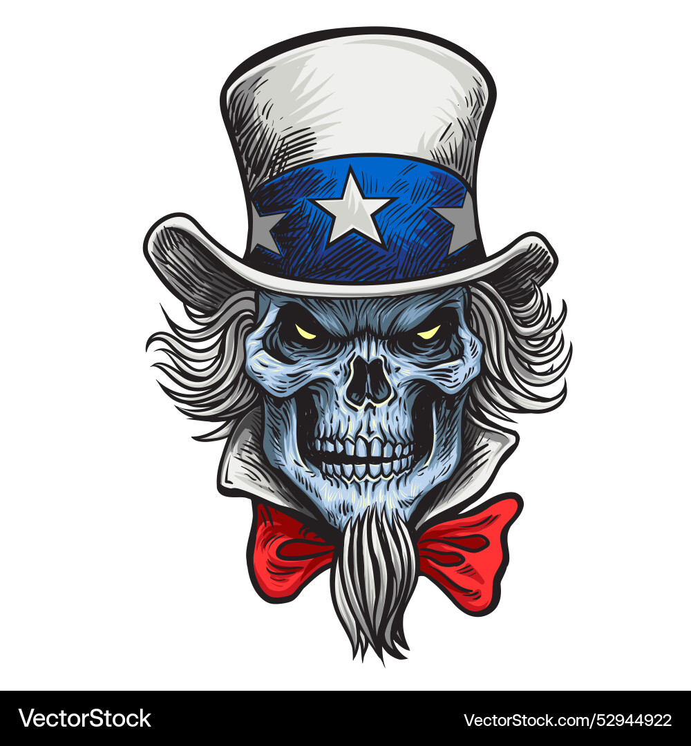 Uncle sam skull Royalty Free Vector Image - VectorStock