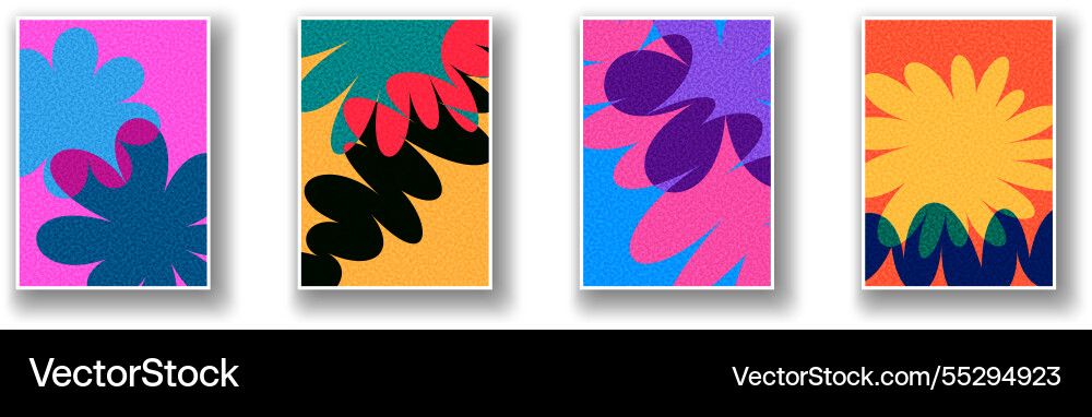 Bold petal shapes in vibrant layers – Royalty-Free Vector | VectorStock