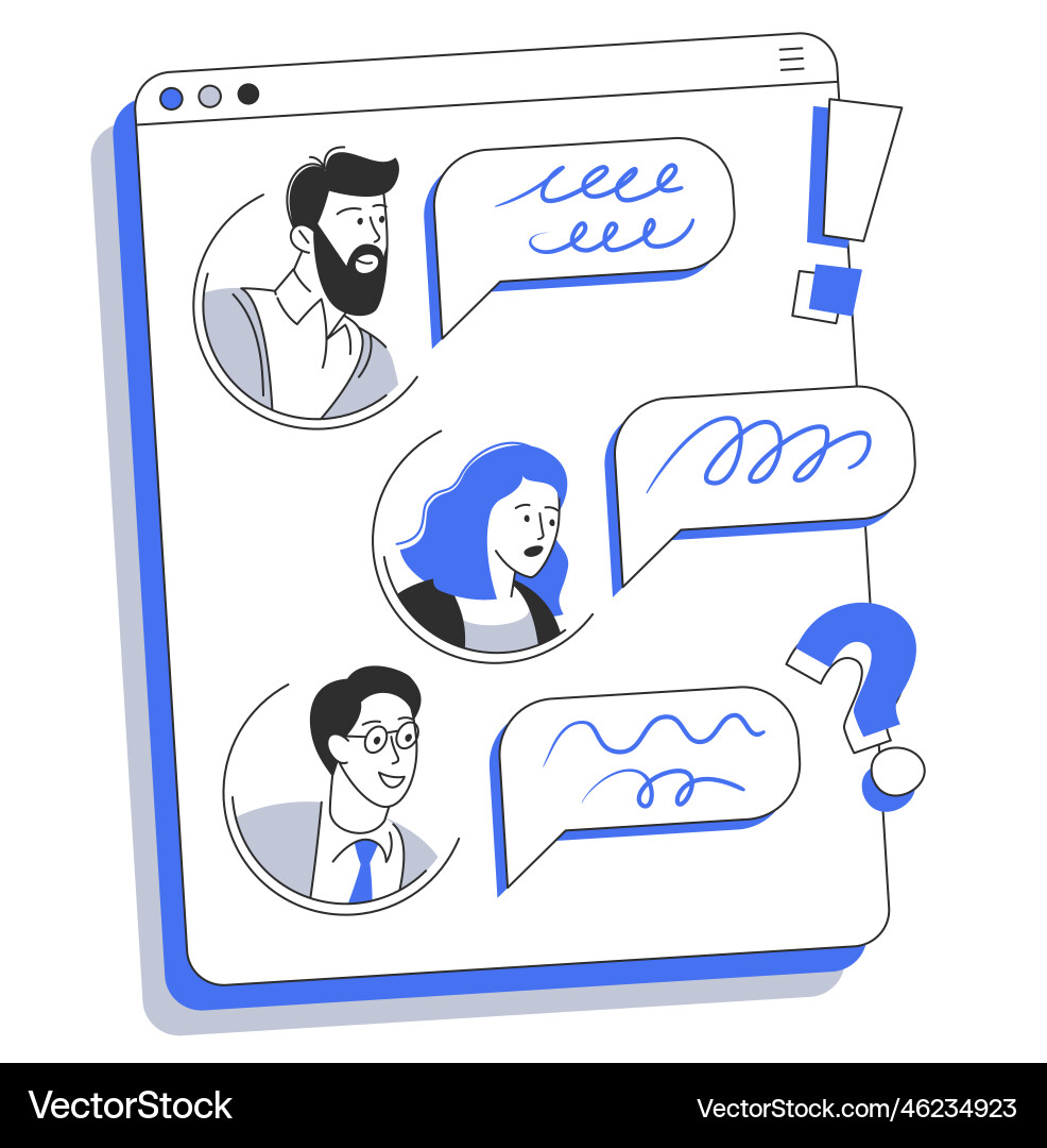 Chat messages screensho Royalty Free Vector Image