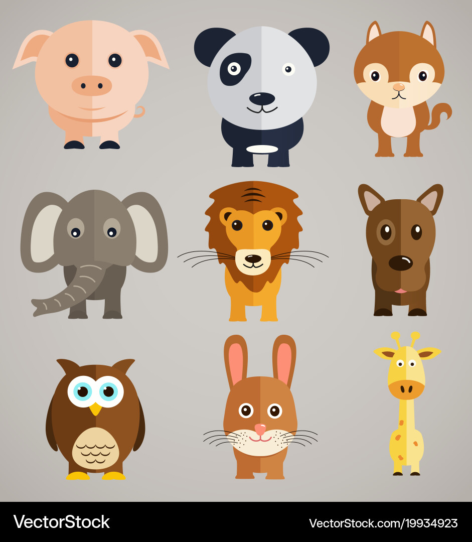 Funny cartoon animals Royalty Free Vector Image