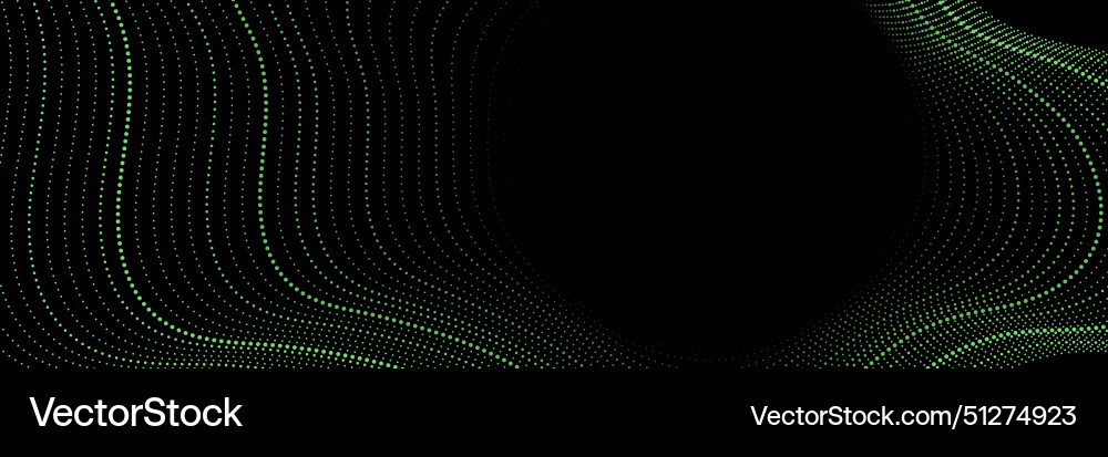 Green minimal wavy dotted lines abstract Vector Image