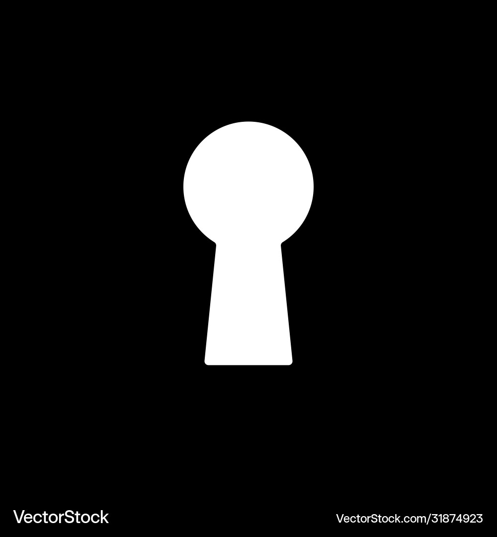 Keyhole silhouette on black background Royalty Free Vector