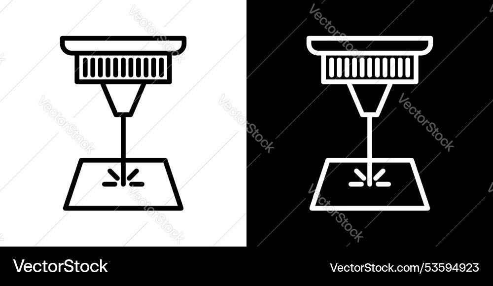 Laser machine thin line icon set Royalty Free Vector Image