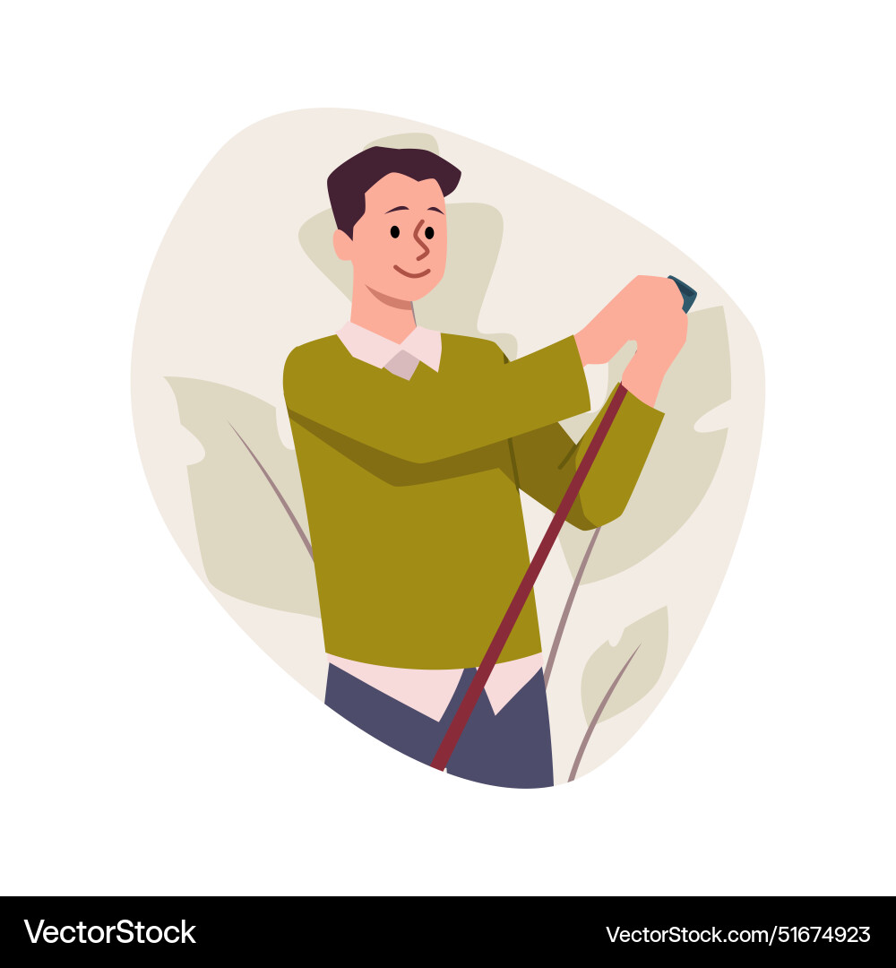 Man player holding billiards cue cartoon Vector Image