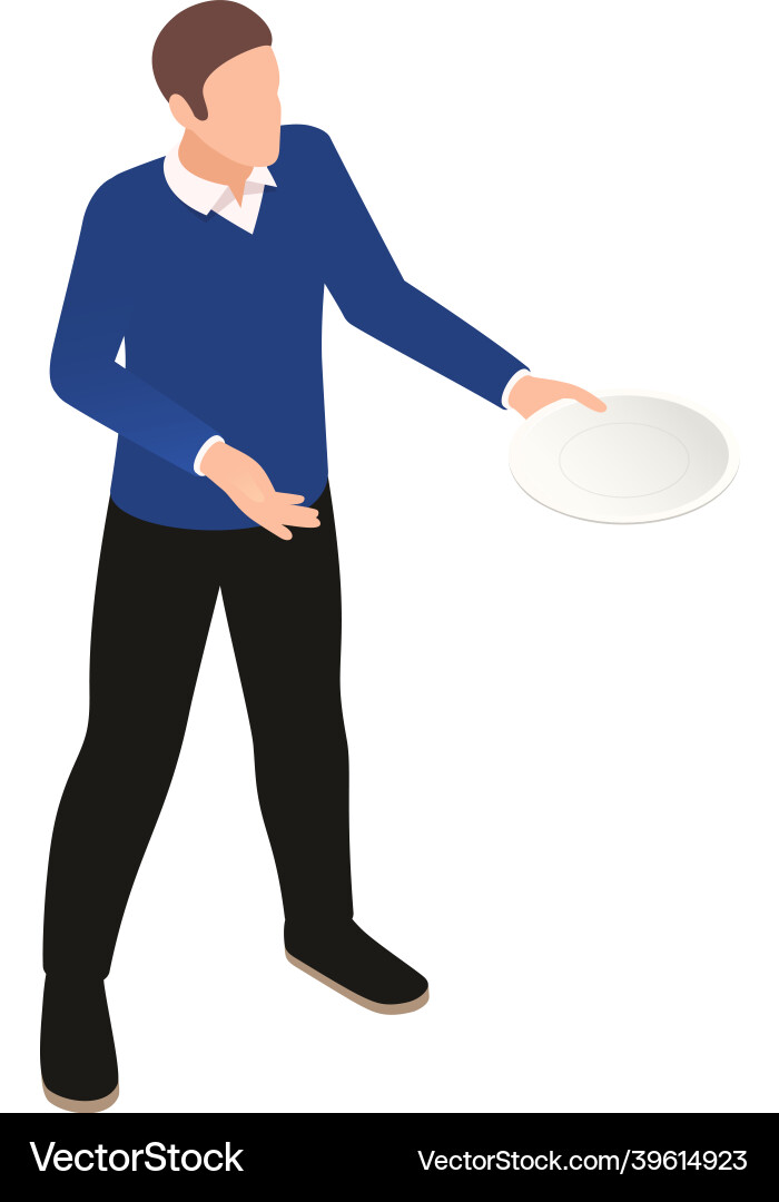 Man with plate icon Royalty Free Vector Image - VectorStock