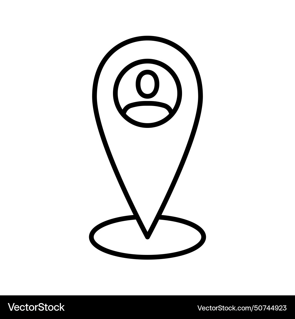 Map pointer with user icon person location pin Vector Image