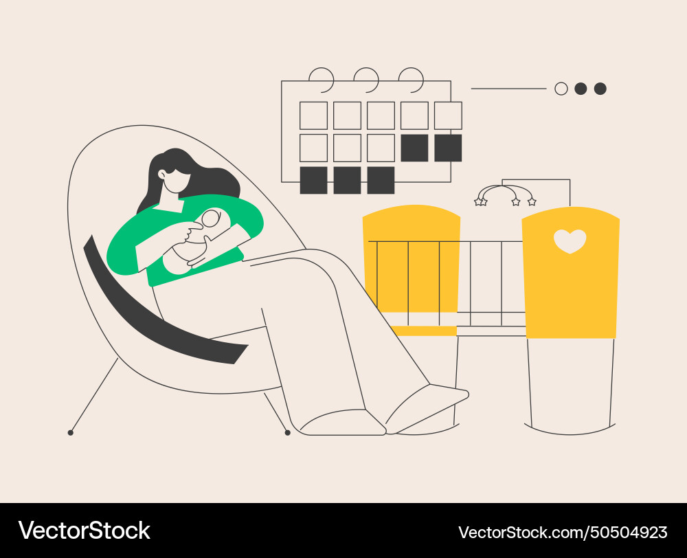 Maternity leave abstract concept Royalty Free Vector Image