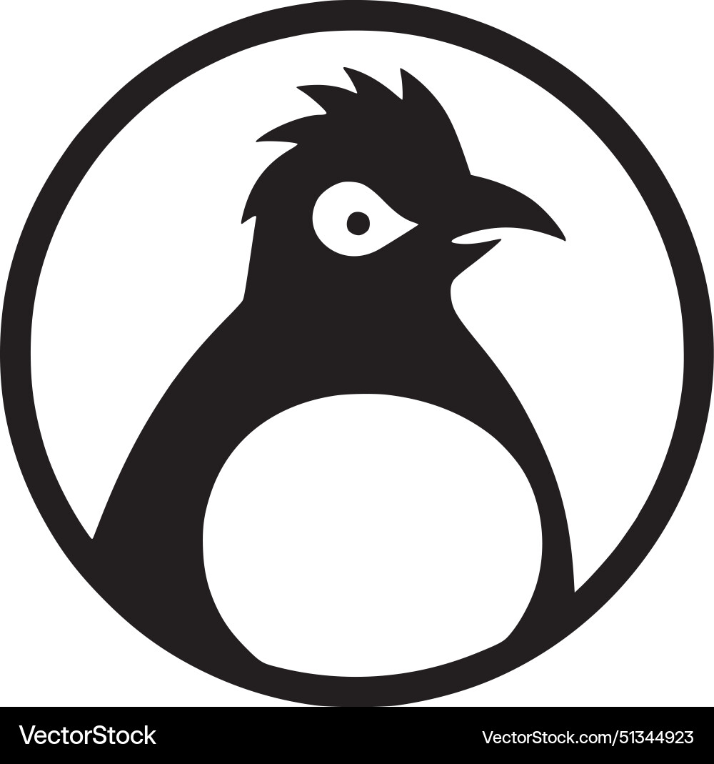 Penguin - minimalist and flat logo Royalty Free Vector Image