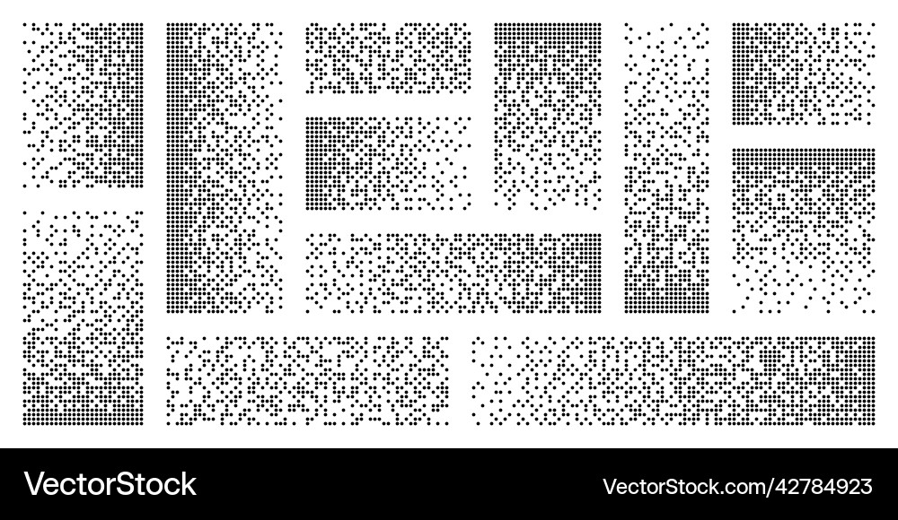 Pixel disintegration decay effect various Vector Image