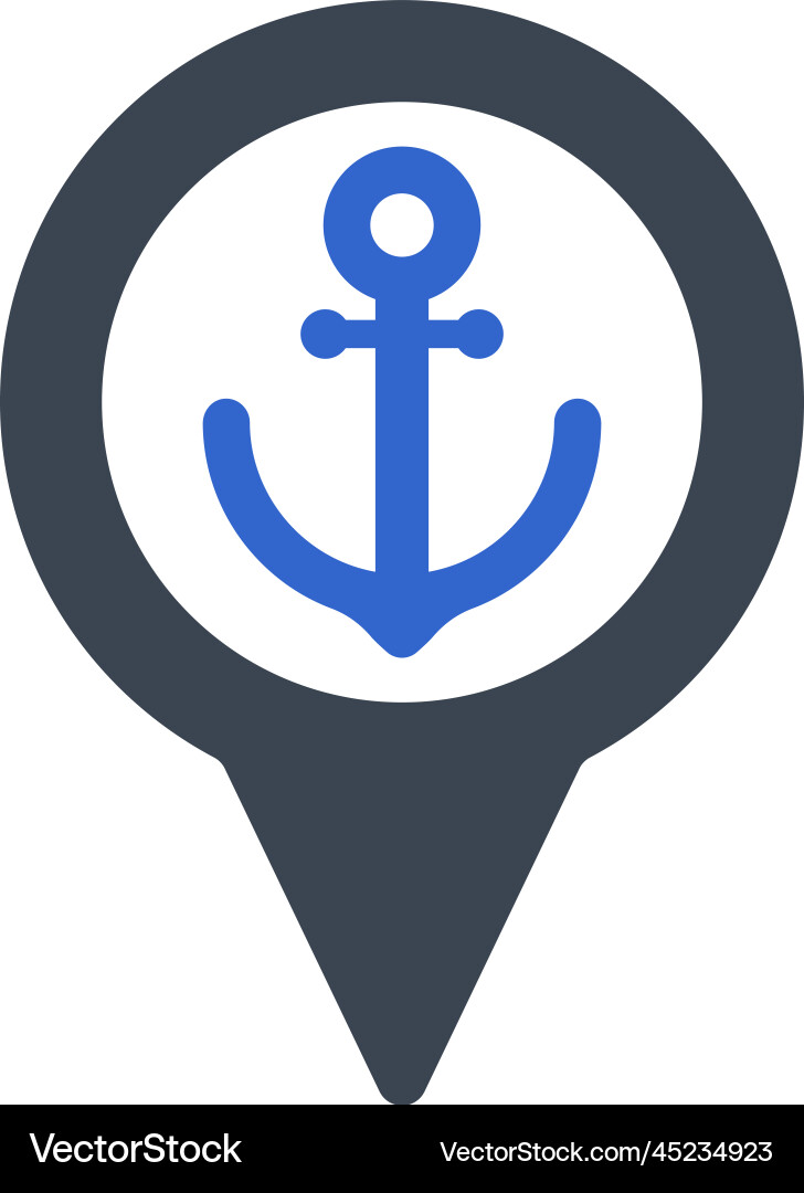 Port location icon Royalty Free Vector Image - VectorStock