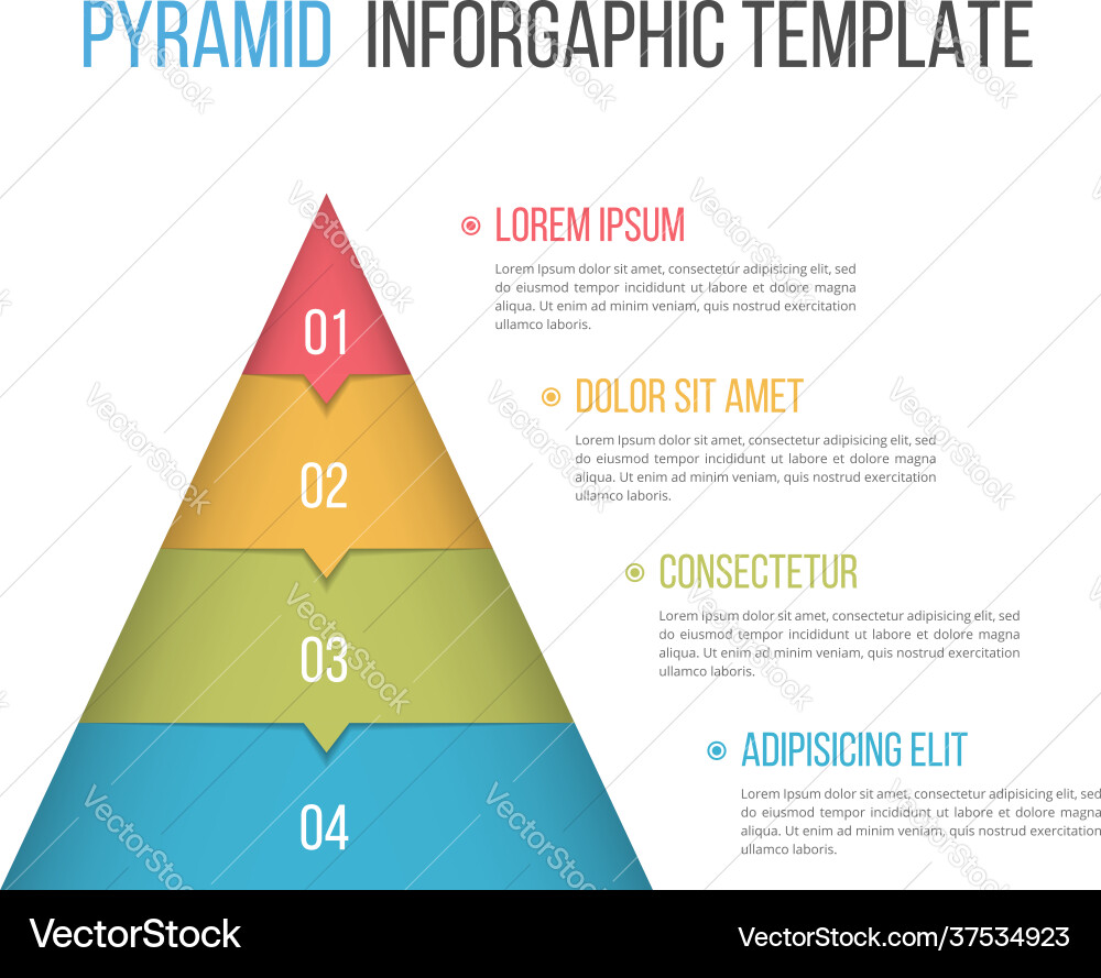 Pyramide Infografiken Lizenzfreies Vektorbild