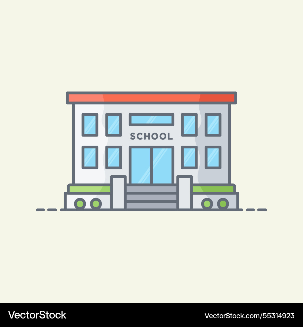 School building Royalty Free Vector Image - VectorStock