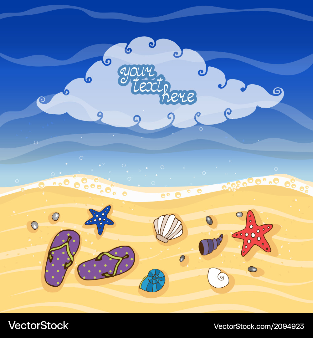 Summer tropical beach banner Royalty Free Vector Image