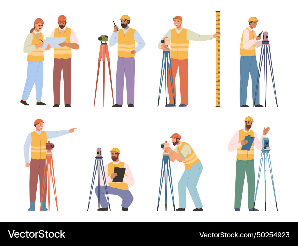 Surveyor or geodesy professional with tools Vector Image