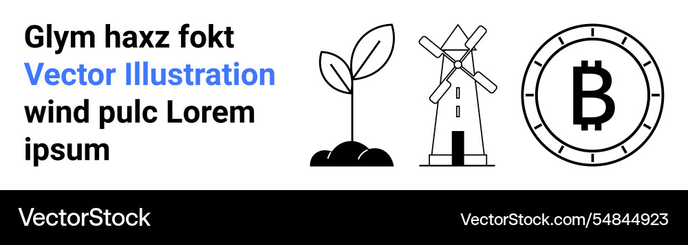 Sustainable energy and cryptocurrency concepts Vector Image