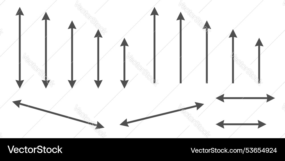 Arrow double size measurement icon simple Vector Image