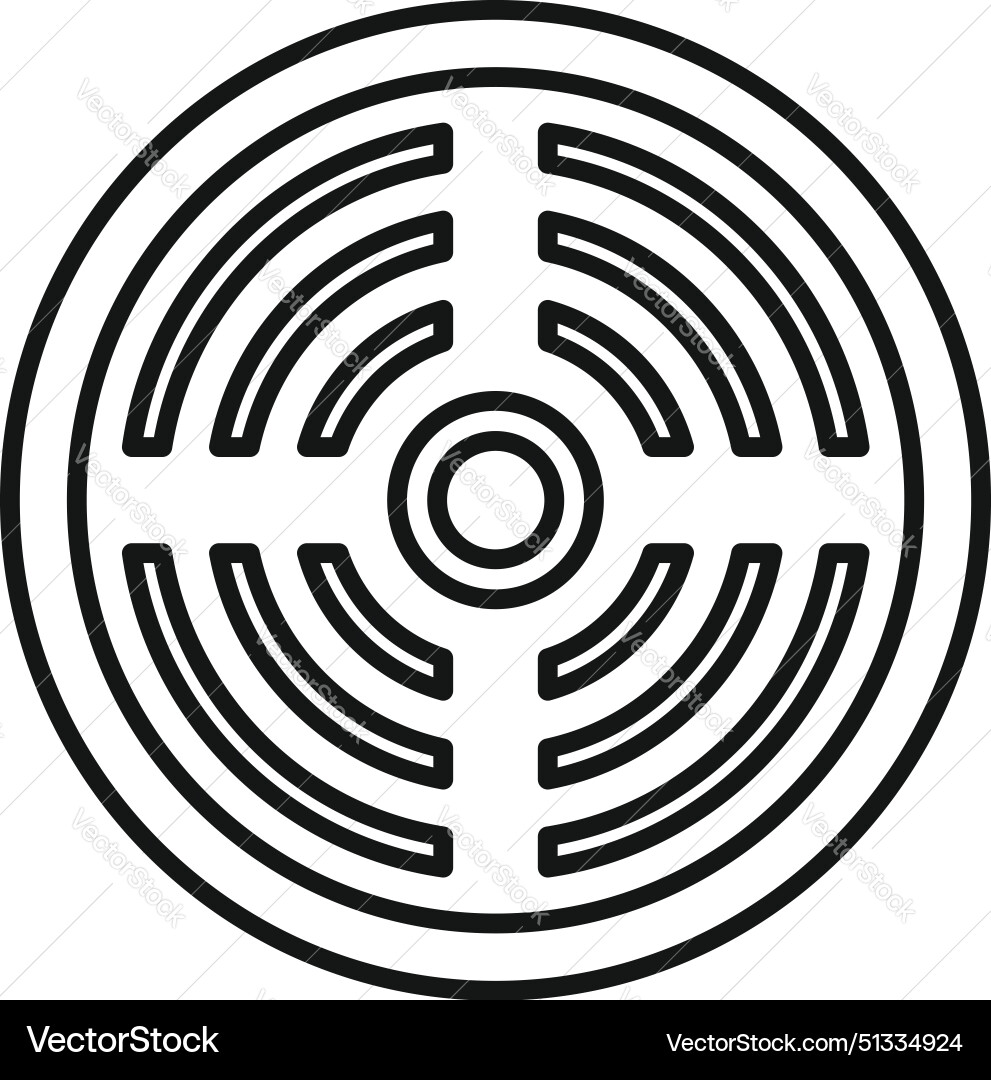 Black and white circular maze Royalty Free Vector Image