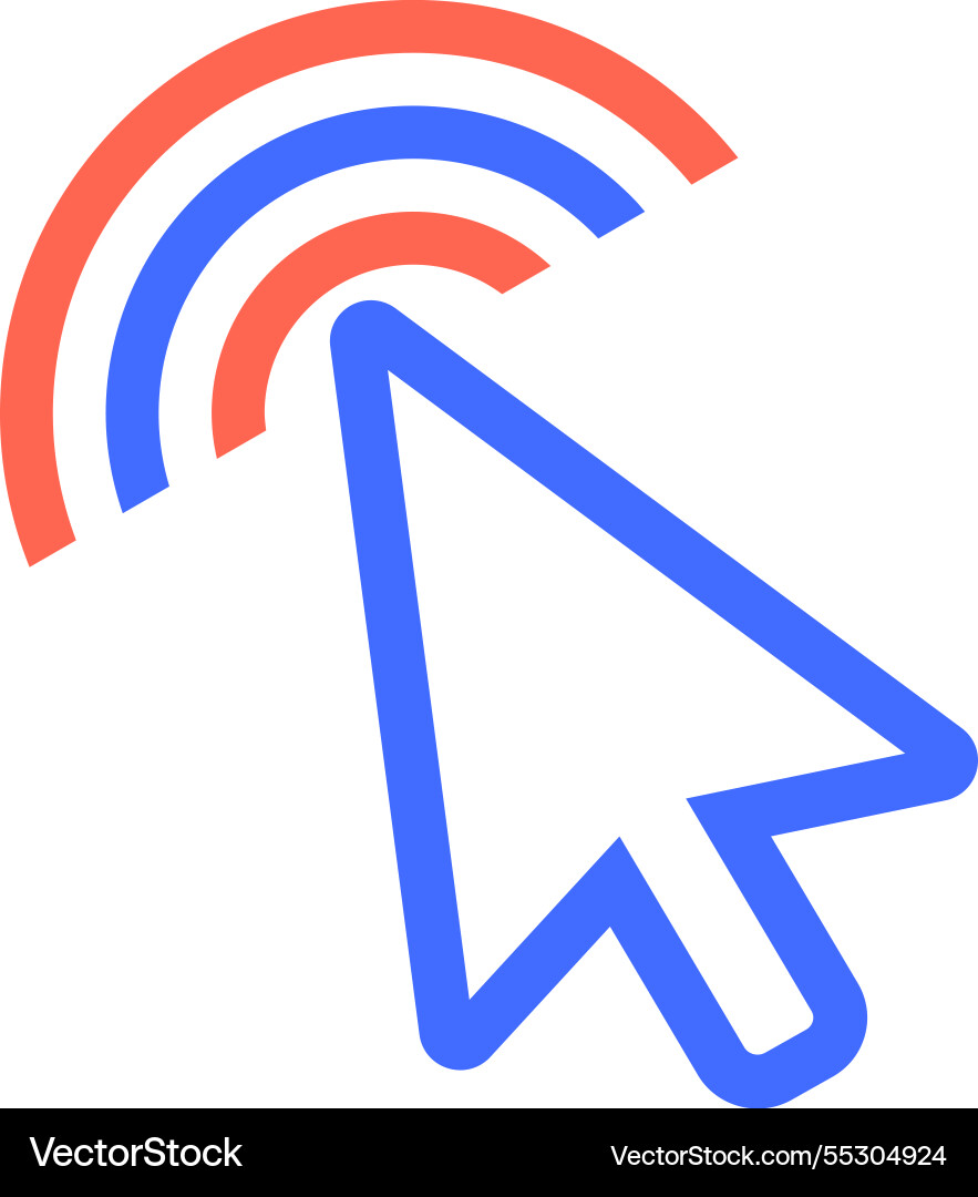 Blue and white mouse arrow cursor clicking Vector Image