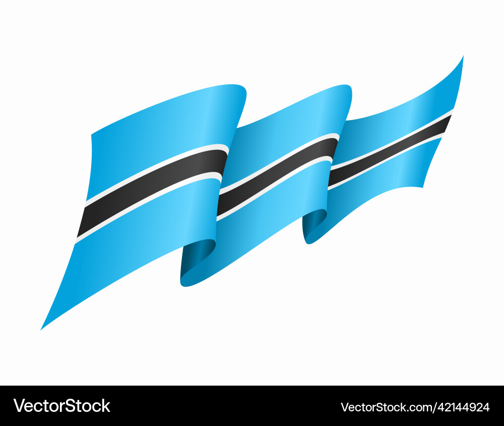 Botswanan flag wavy abstract background Royalty Free Vector