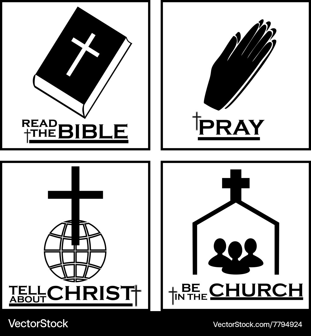 Christian logos by icons Royalty Free Vector Image