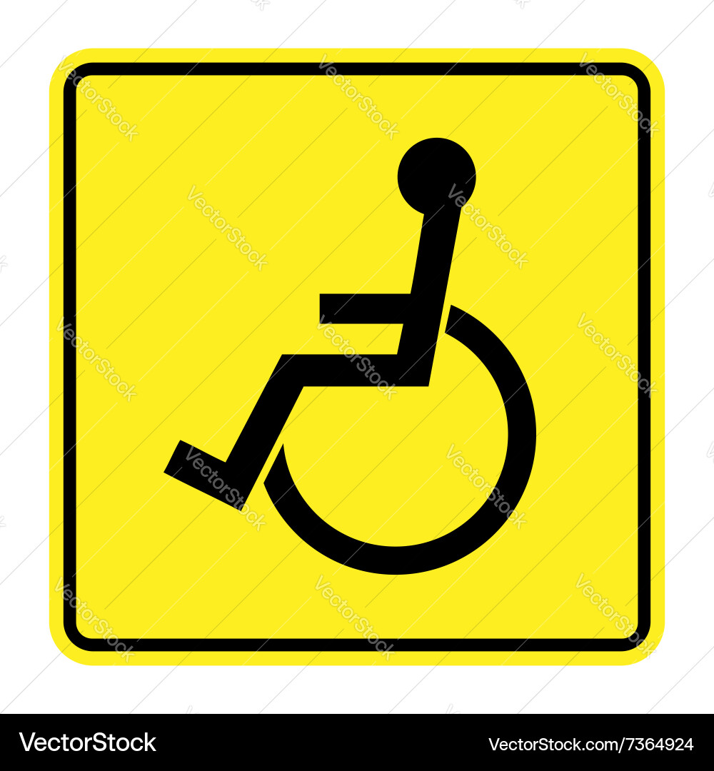 Disabled yellow sign Royalty Free Vector Image