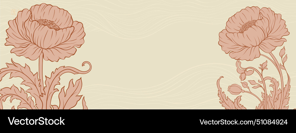 Elegant prestigious background template with peony