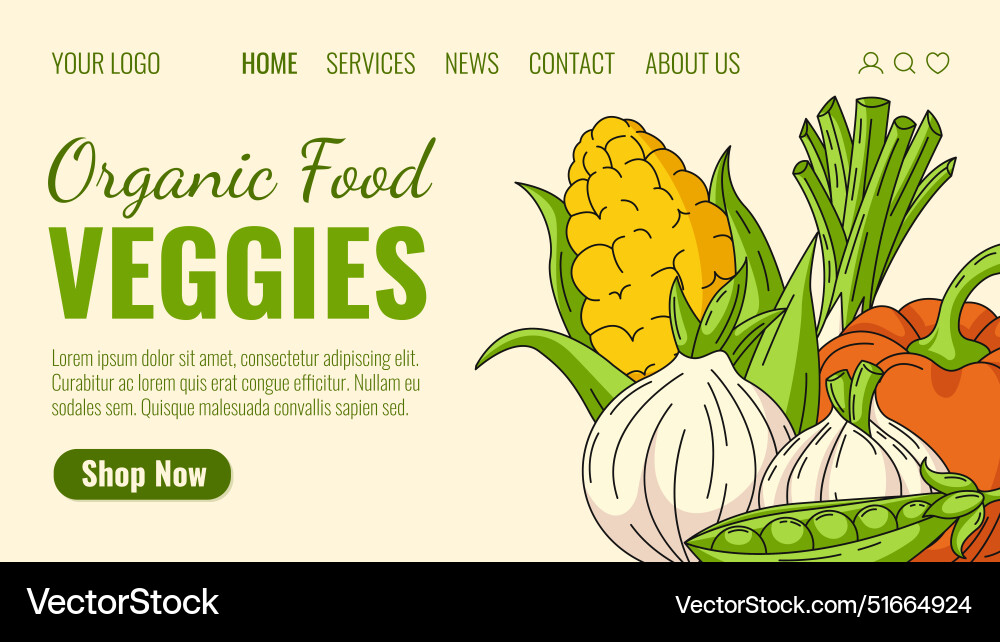 Farm organic vegetables order natural veggies Vector Image